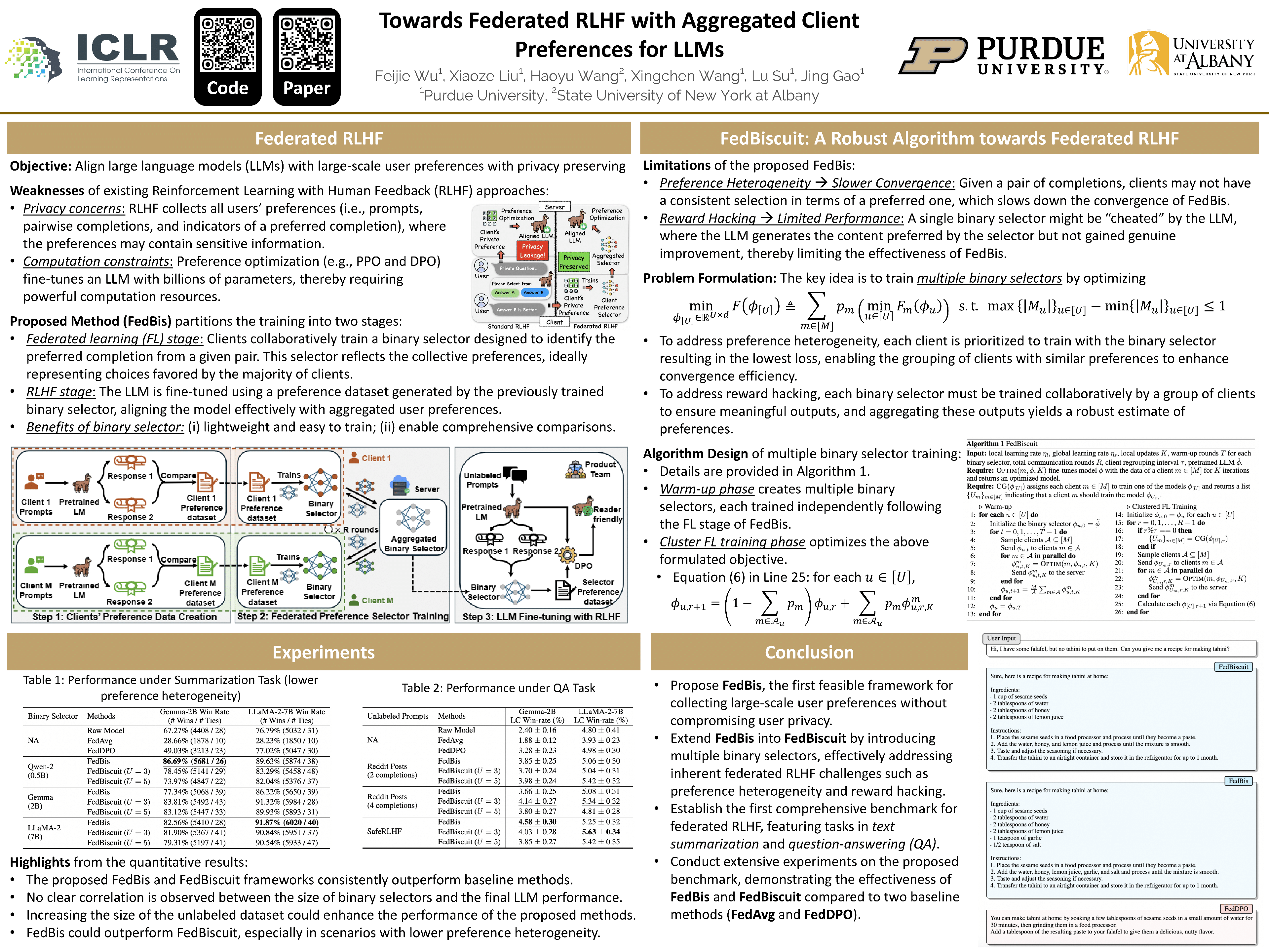 ICLR Poster Towards Federated RLHF with Aggregated Client Preference for LLMs